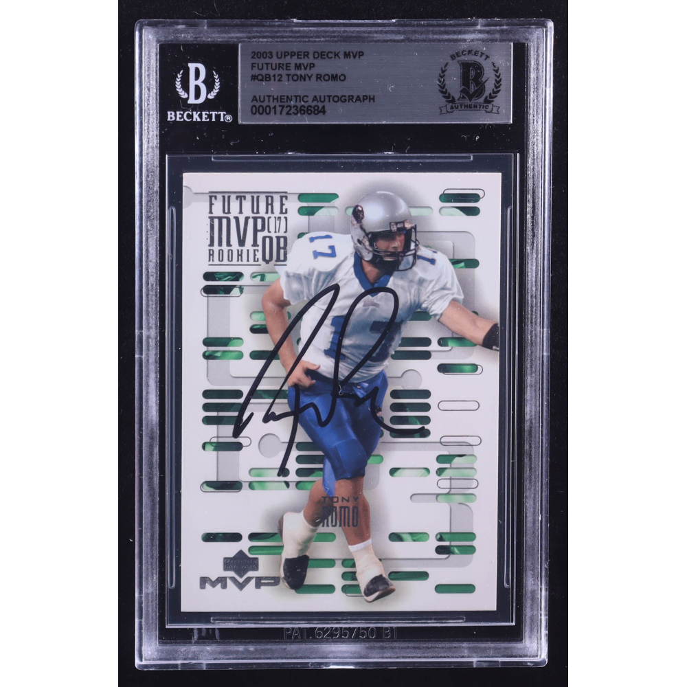 Tony Romo Signed 2003 Upper Deck MVP Future MVP #QB12 RC (BGS ...