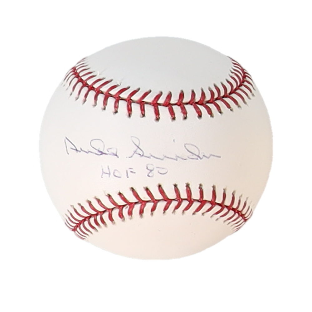 Duke Snider Signed OML Baseball Inscribed "HOF 80" (PSA & Hall of Fame ...