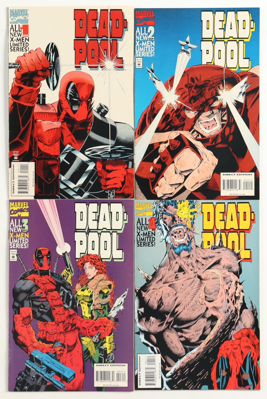 Complete Set of (4) 1994 "Deadpool: X-Men Limited Series" Issue #1-4 Marvel Comic Books ...