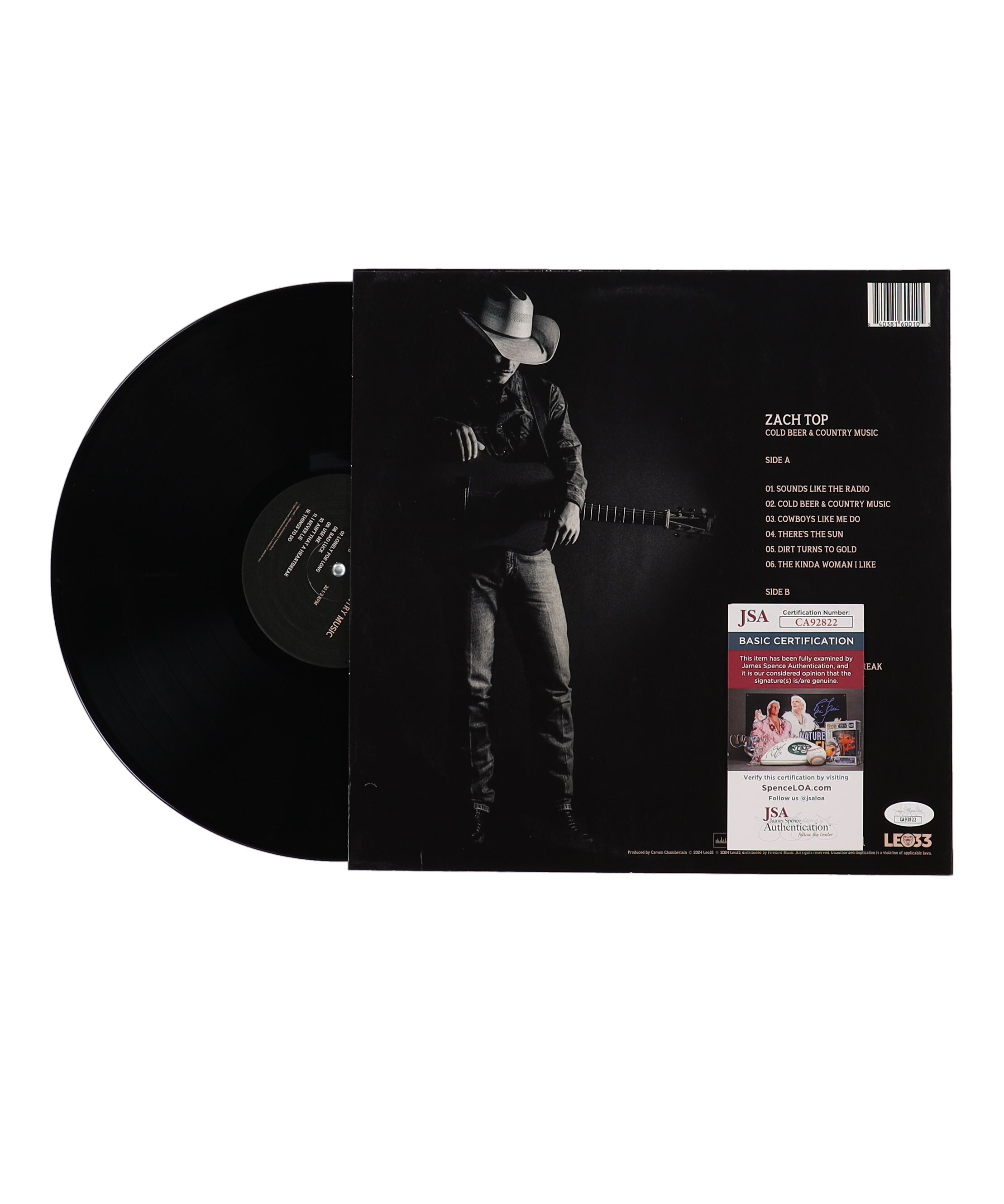 Zach Topp Signed "Cold Beer & Country Music" Vinyl Record Album Cover ...