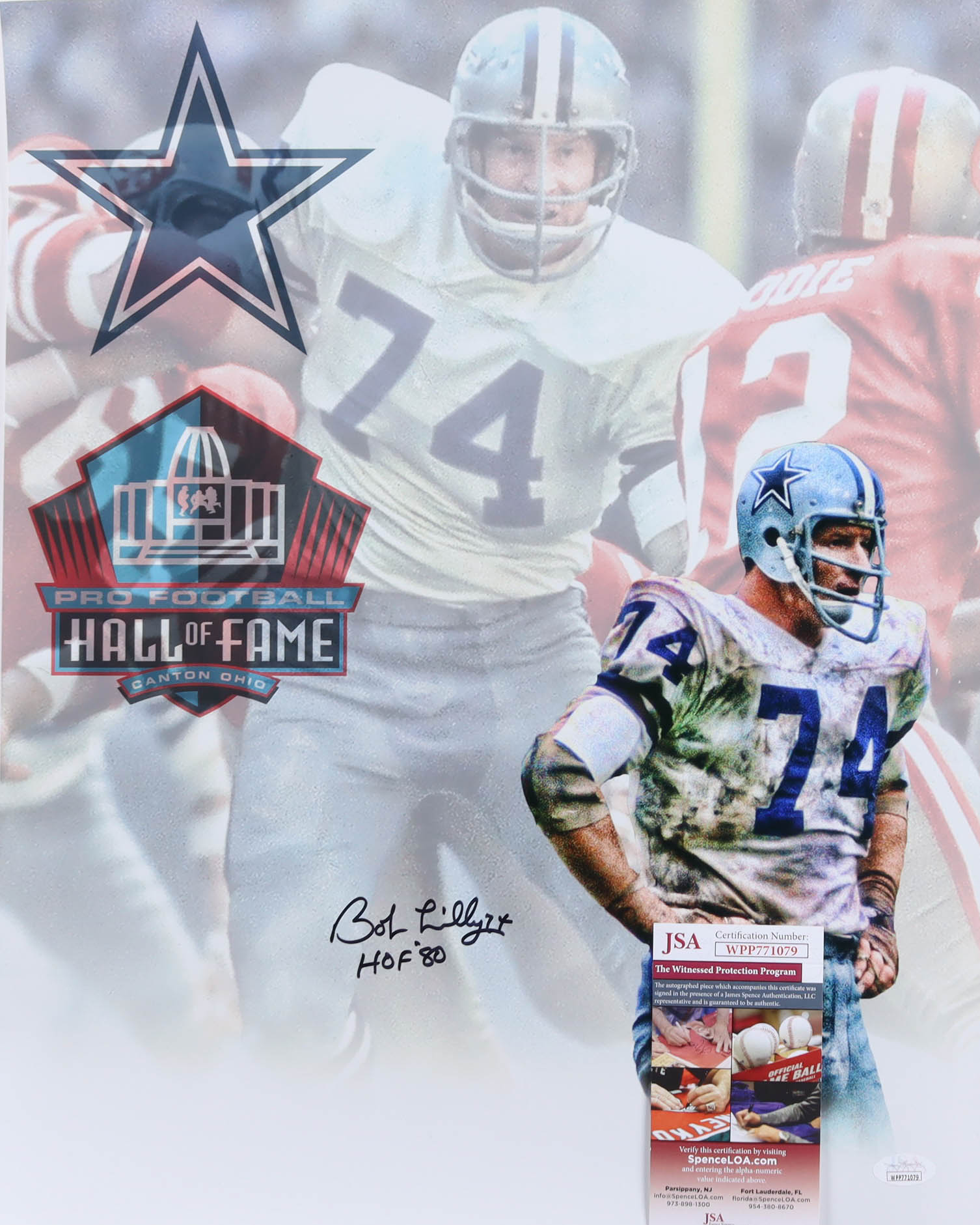 Bob Lilly Signed Cowboys 16x20 Photo Inscribed "HOF '80" (JSA ...