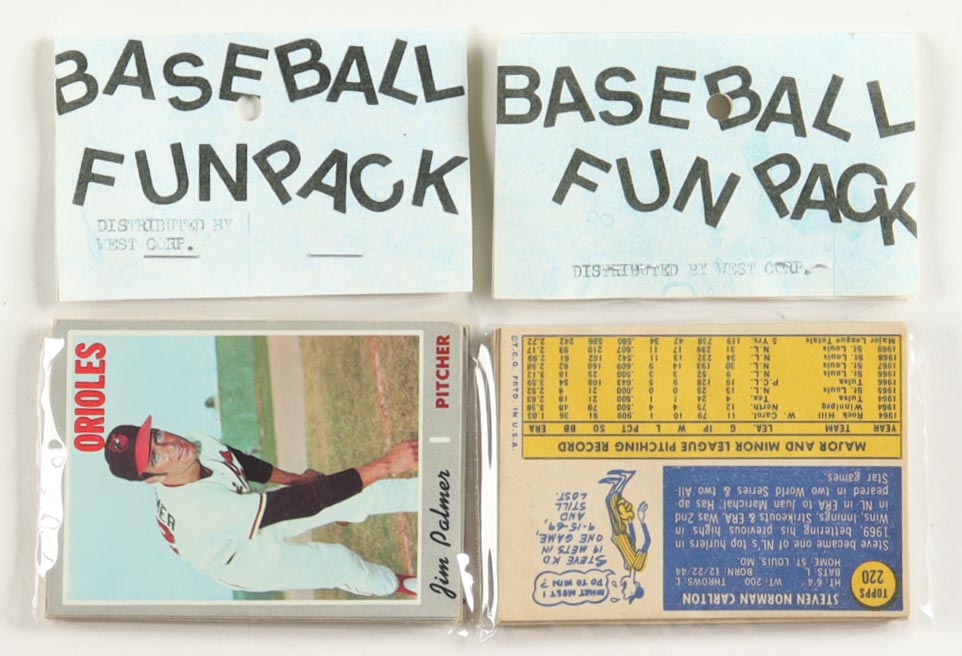 1970 Topps Baseball Cello Fun Pack Vending Box with (20) Packs ...