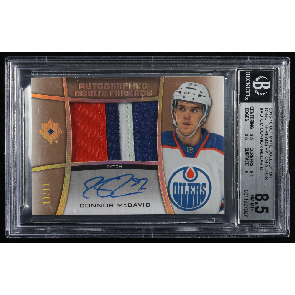 Connor McDavid 2015-16 Ultimate Collection Debut Threads Patch Autos # ...