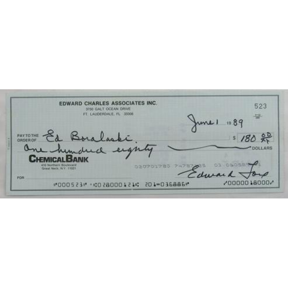 Edward "Whitey" Ford Signed Personal Check (JSA) | Pristine Auction