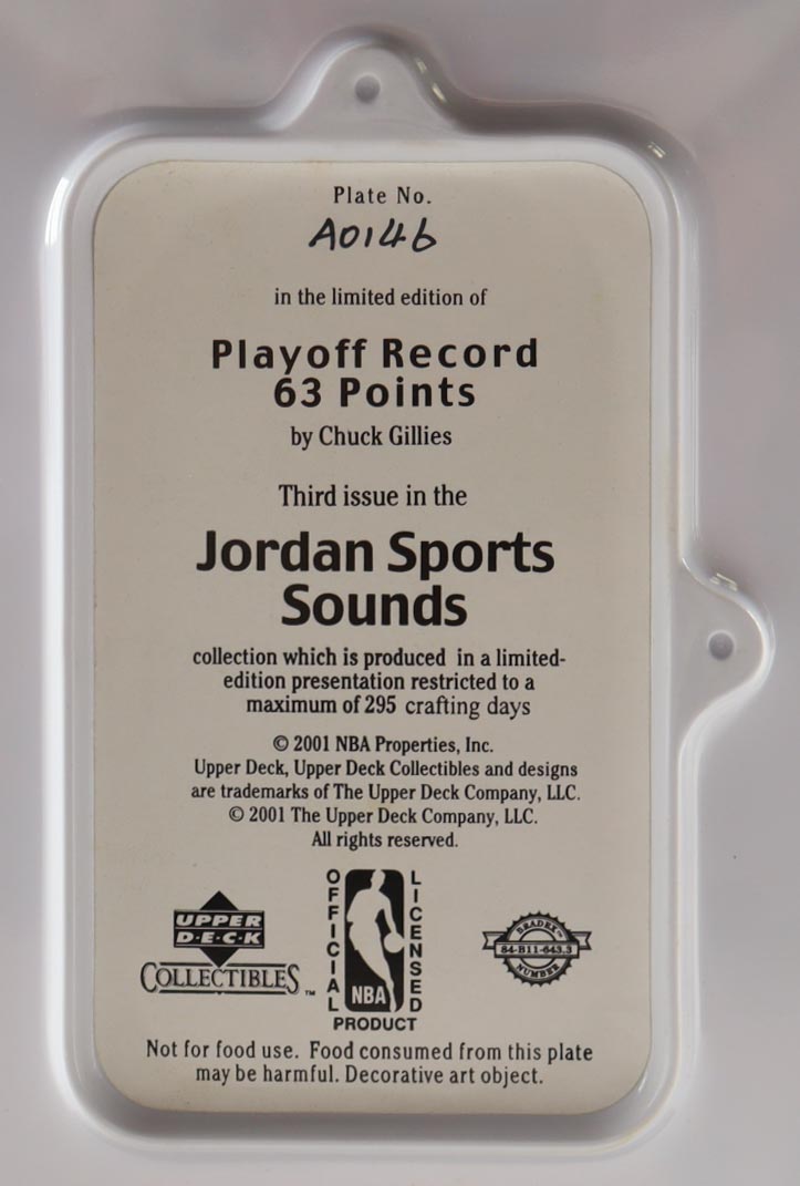 Michael Jordan 2001 "Playoff Record 63 Points" Upper Deck Sports Icon ...
