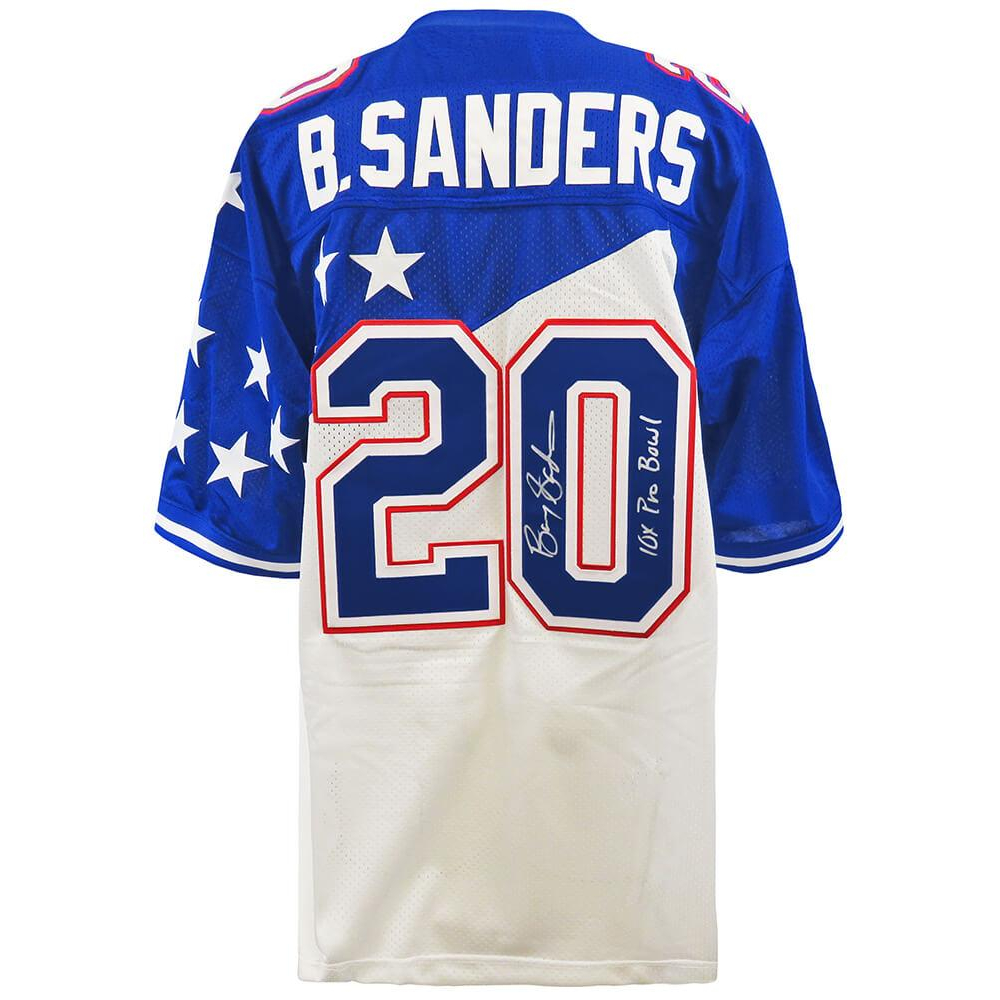 Barry Sanders Signed 1995 Pro Bowl Mitchell & Ness Autnentic Jersey ...