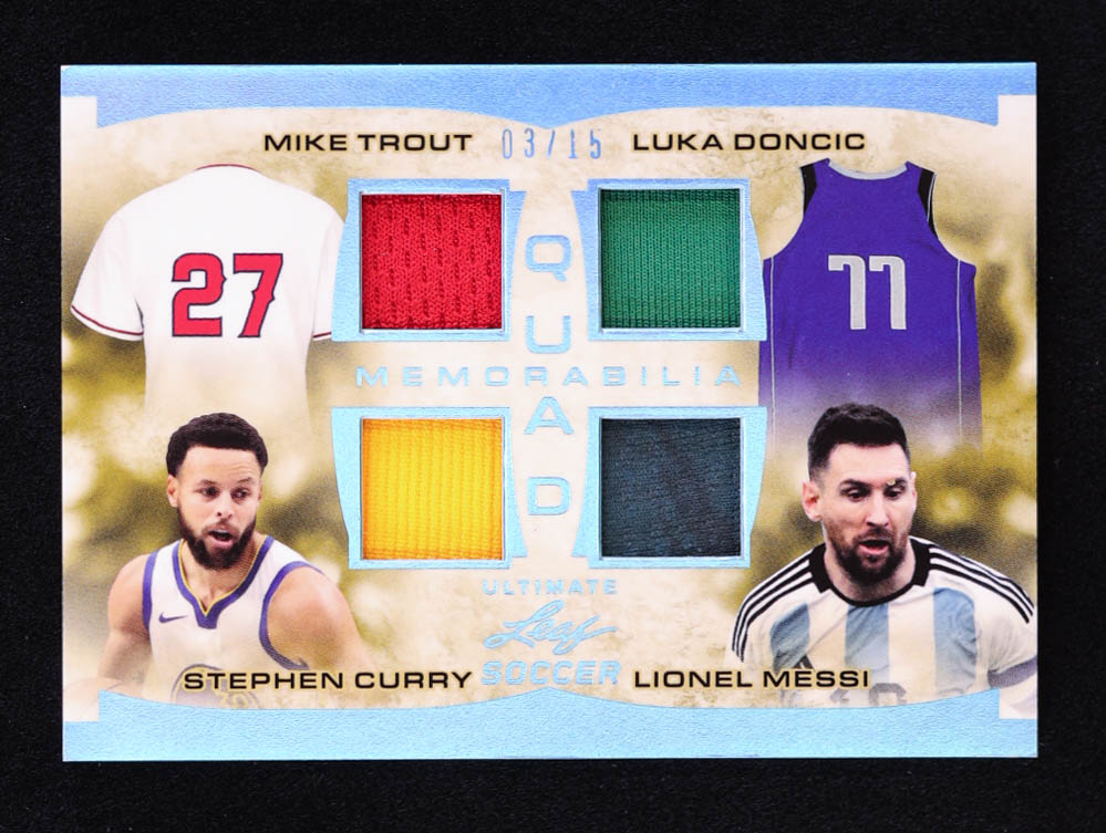 Mike Trout / Luka Doncic / Stephen Curry / Lionel Messi 2023 Leaf ...