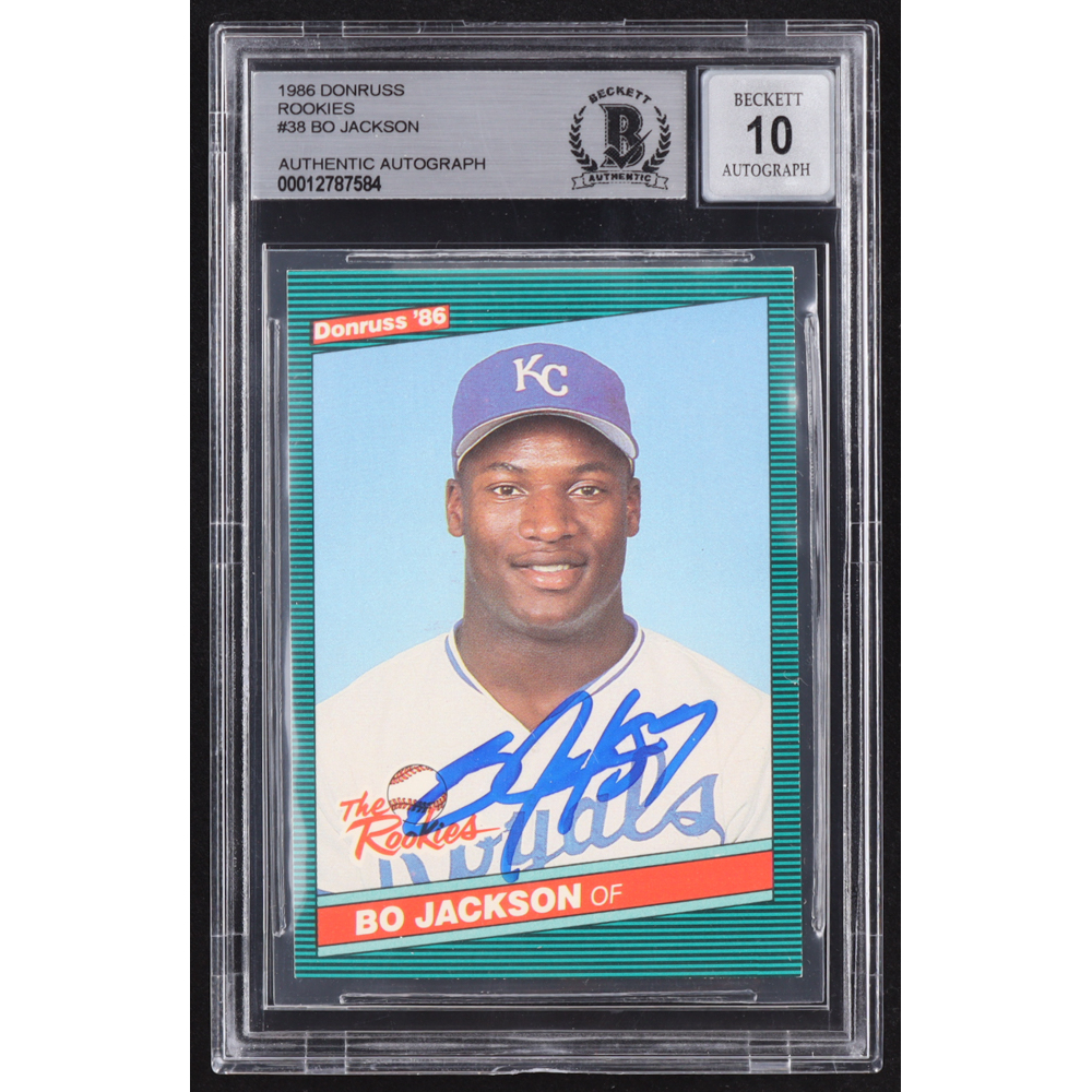 Bo Jackson Signed 1986 Donruss Rookies #38 RC (BGS | Autograph Graded ...