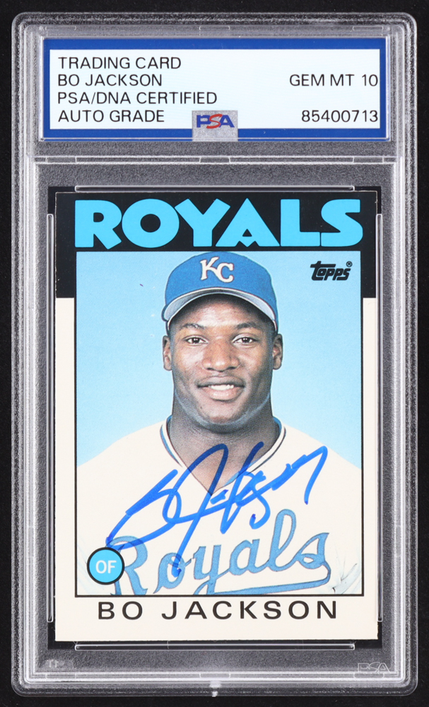Bo Jackson Signed 1986 Topps Traded #50T XRC (PSA | Autograph Graded ...