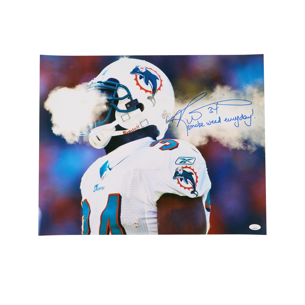 Ricky Williams Signed Dolphins 16x20 Photo Inscribed "Smoke Weed ...