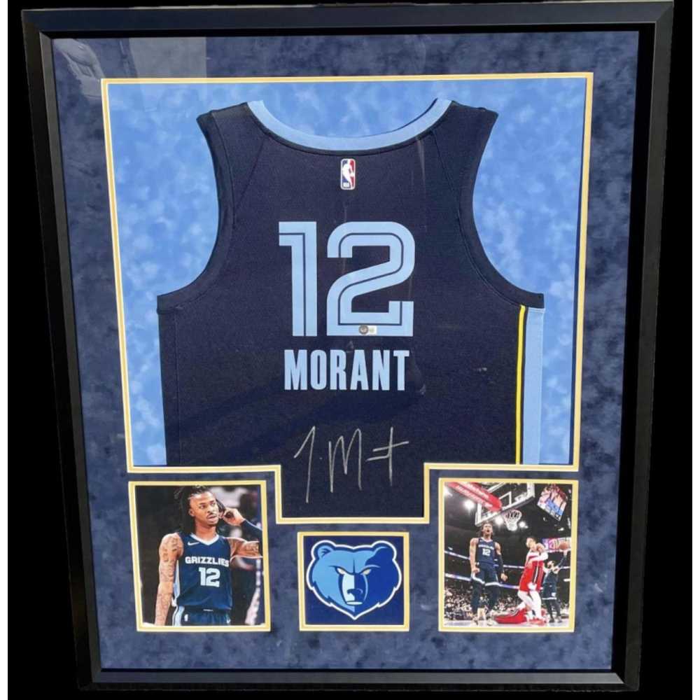 Ja Morant Signed Custom Framed Jersey Display (Beckett) | Pristine Auction