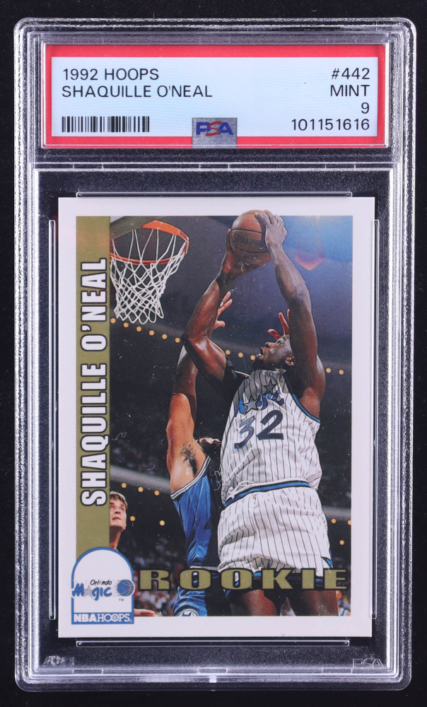 Shaquille O'Neal 1992-93 Hoops #442 RC (PSA 9) | Pristine Auction