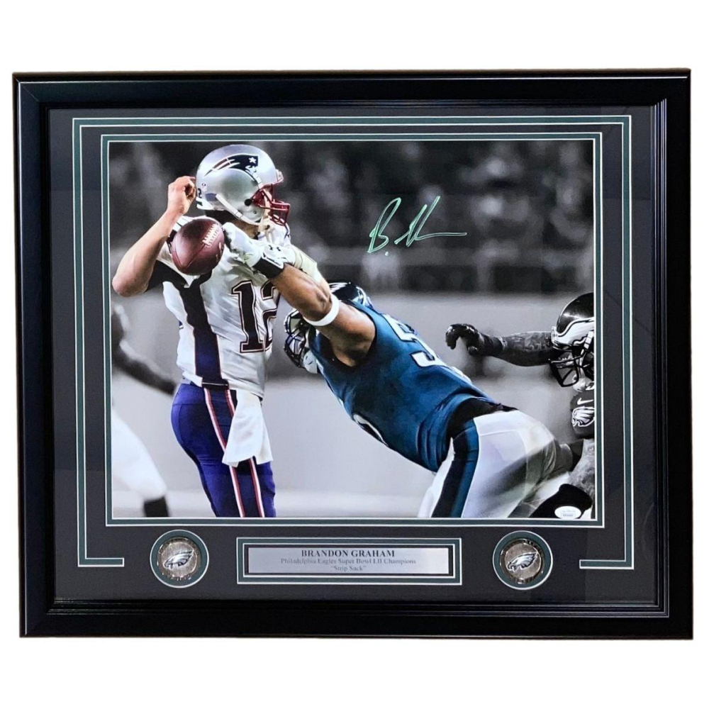 Brandon Graham Signed Eagles Custom Framed Photo (JSA) | Pristine Auction