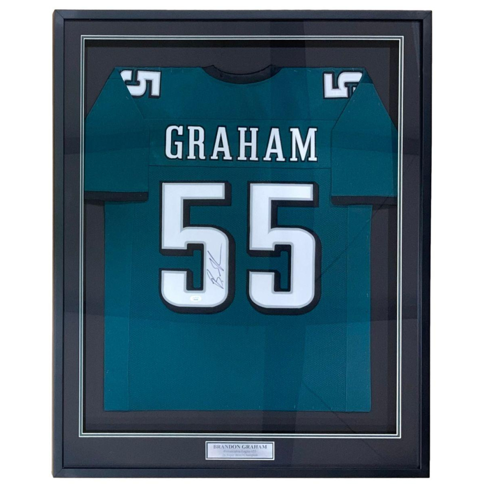 Brandon Graham Signed Custom Framed Jersey Display (JSA) | Pristine Auction
