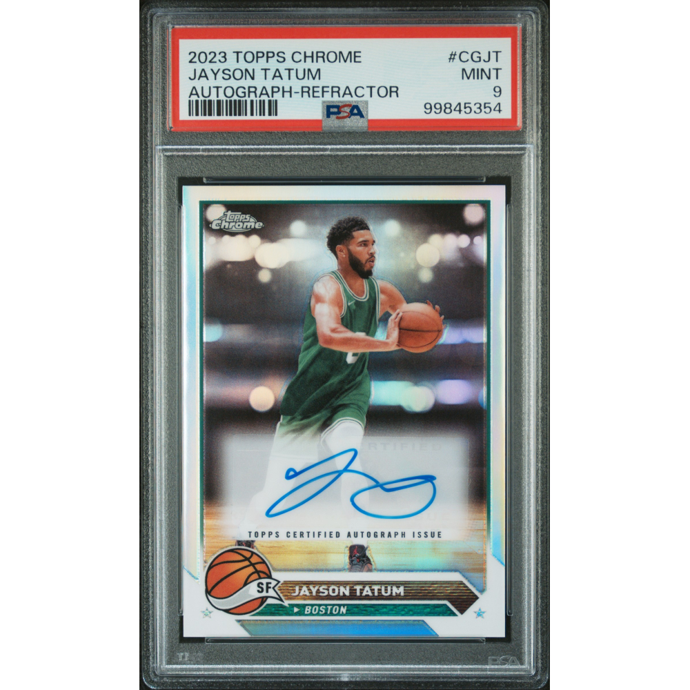 Jayson Tatum 2023-24 Topps Chrome Autographs Refractors #CGJT (PSA 9 ...