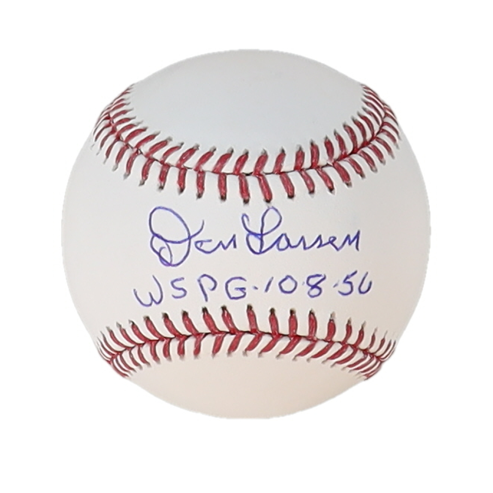 Don Larsen Signed OML Baseball Inscribed "WS PG 10-8-56" (JSA ...