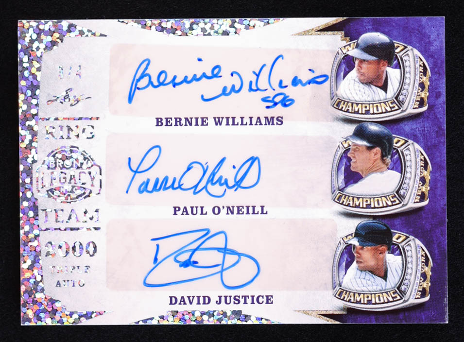 Bernie Williams / Paul O'Neill / David Justice 2024 Leaf A Bronx Legacy ...