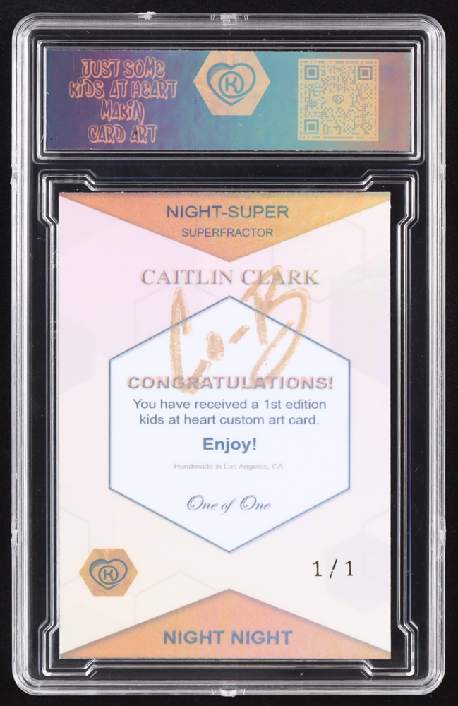 Caitlin Clark "Night Night" Night-Super Superfractor 1st Edition Kids ...