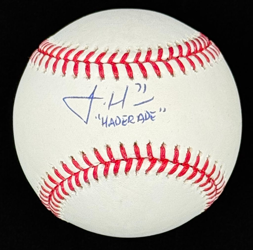 Josh Hader Signed OML Baseball Inscribed "Haderade" (Beckett ...