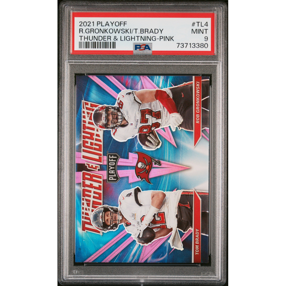 Rob Gronkowski / Tom Brady 2021 Playoff Thunder and Lightning Pink #4 ...