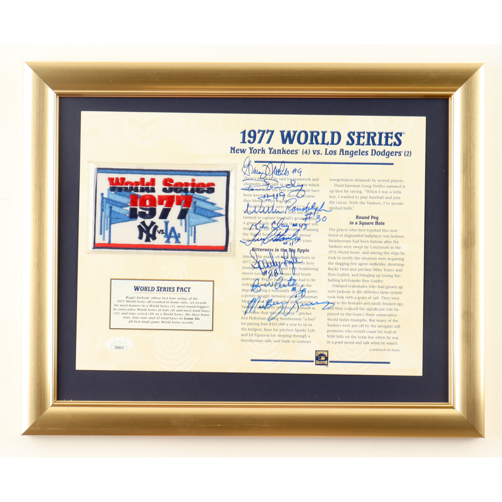 1977 World Series Custom Framed Commemorative Patch Card Signed By (8 ...