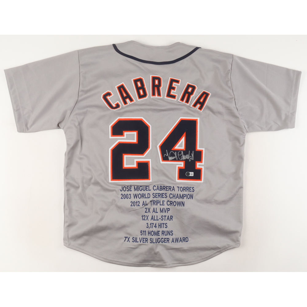 Miguel Cabrera Signed Career Stat Jersey (Beckett) | Pristine Auction