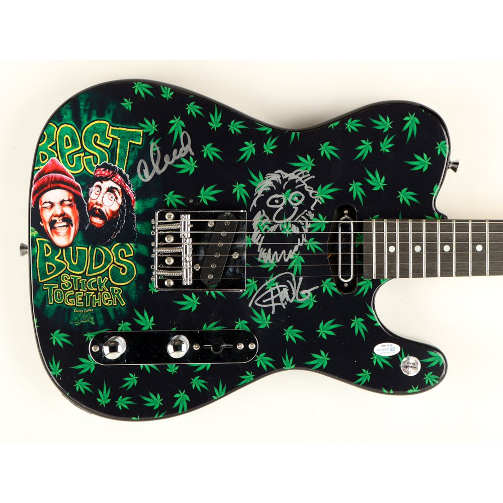 Cheech Marin & Tommy Chong Signed Electric Guitar With Hand-Drawn ...