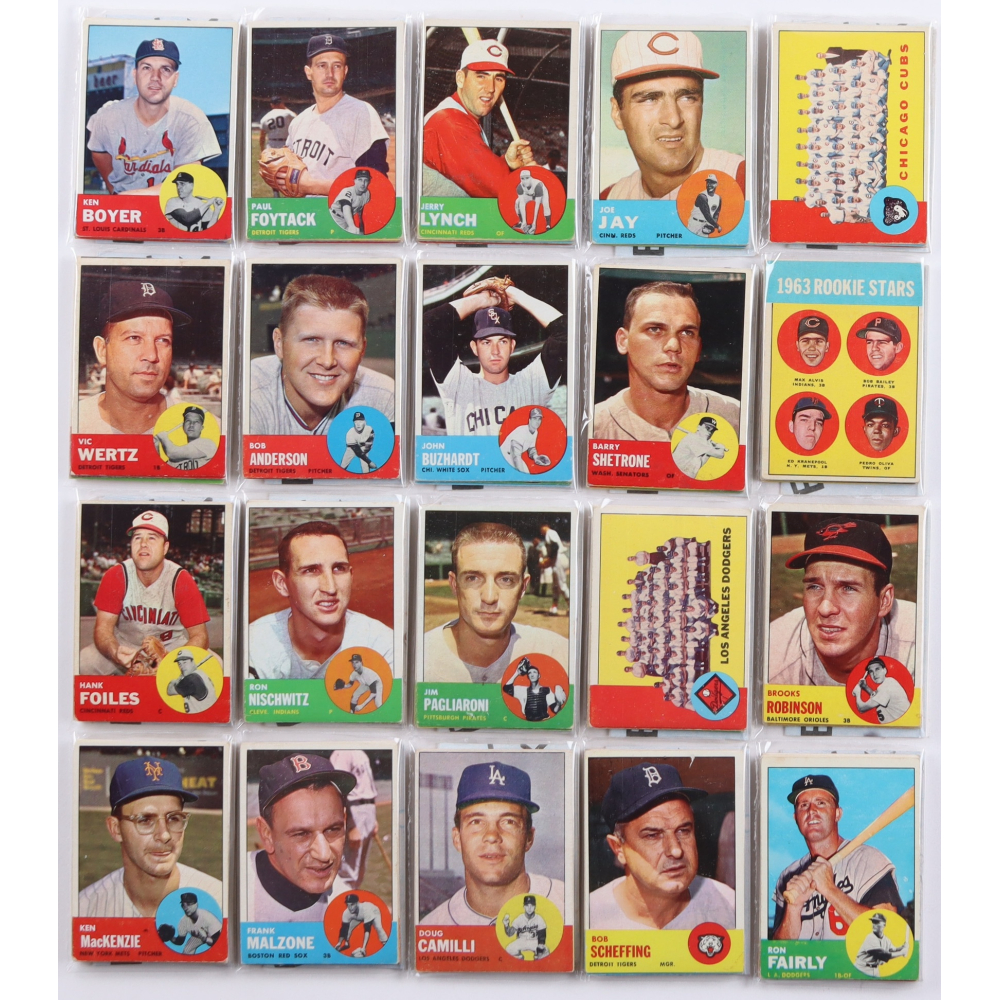 1963 Topps Baseball Cello Fun Pack Vending Box with (20) Packs ...