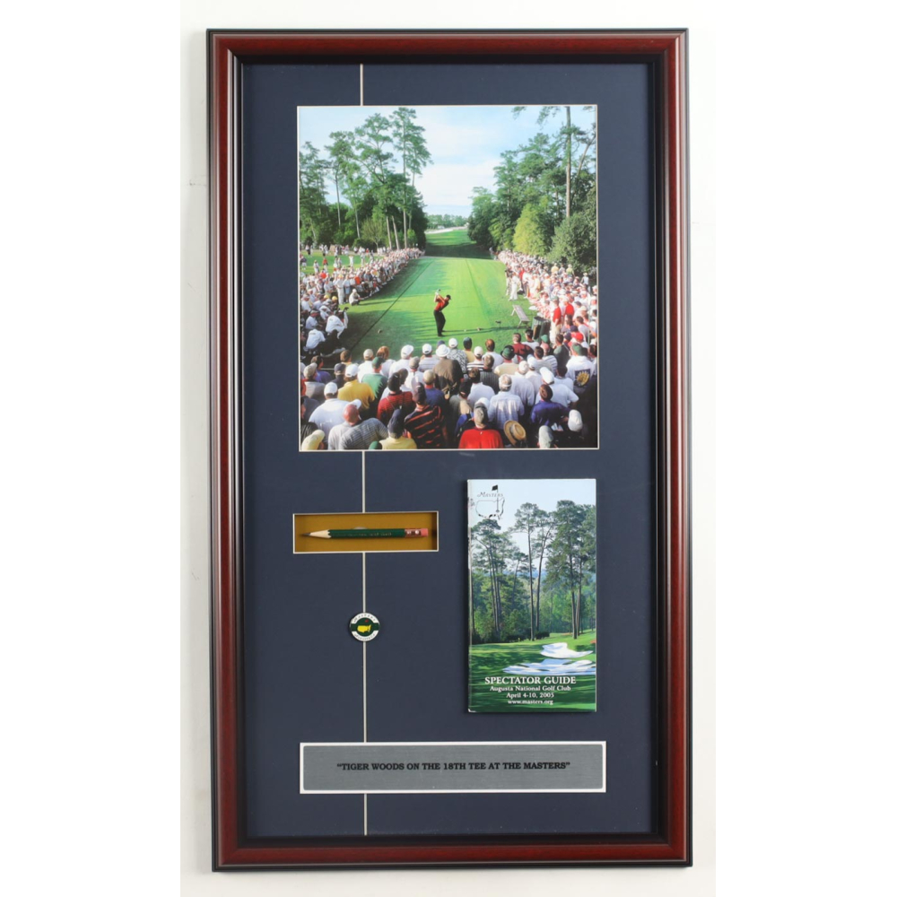 Tiger Woods "On The 18th Tee" Masters Tournament Custom Framed Photo ...