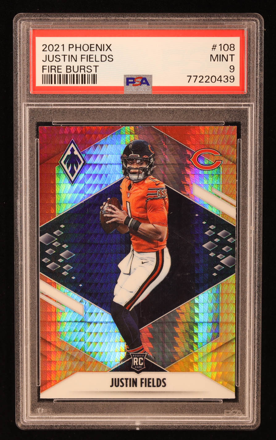 Justin Fields 2021 Panini Phoenix Fire Burst #108 RC (PSA 9) | Pristine ...