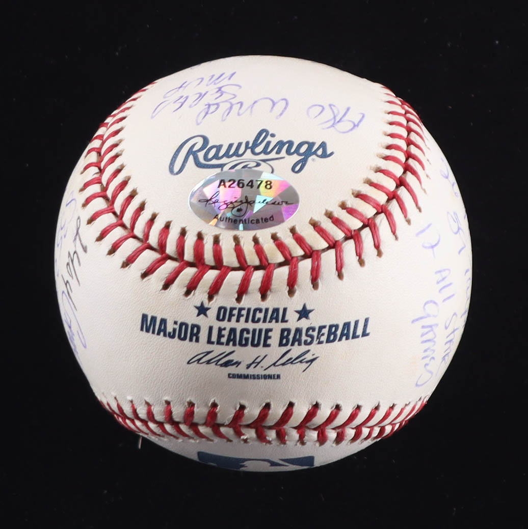 Mike Schmidt Signed OML Career Stat Ball with (16) Career Statistics ...