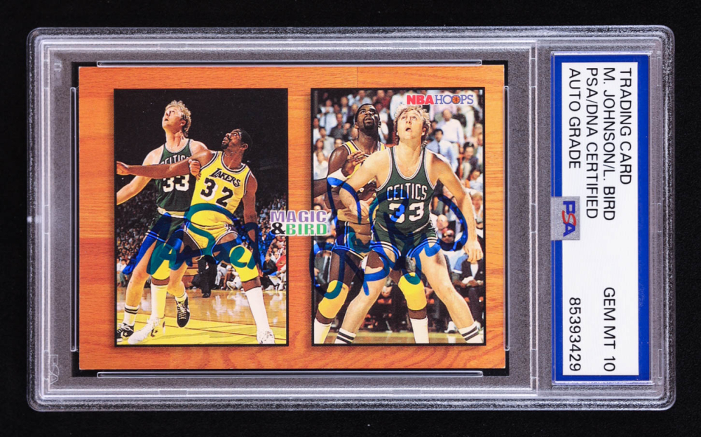 Larry Bird & Magic Johnson Signed 1993-94 Hoops #MB1 Commemorative (PSA | Auto 10) | Pristine ...