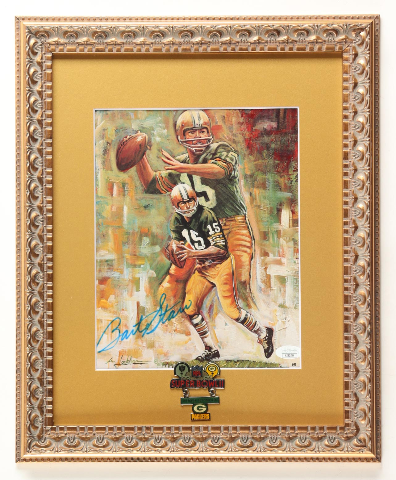 Bart Starr Signed Packers Custom Framed Print Display With Official ...