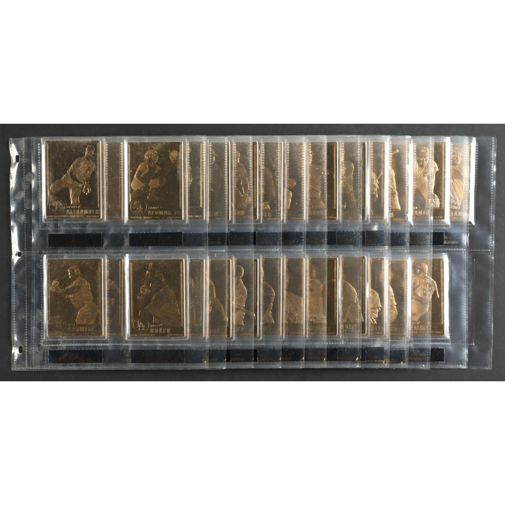 Complete Set of (50) Danbury Mint 22kt Gold Baseball Cards In ...