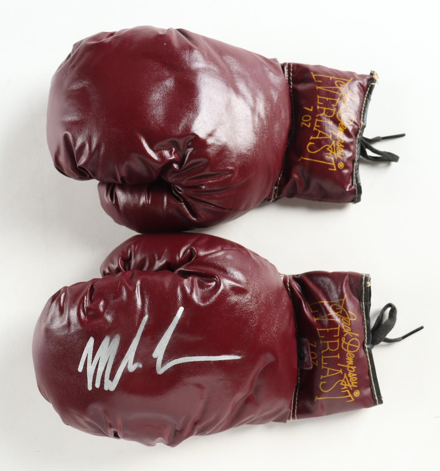 Mike Tyson Signed Pair Of Vintage Jack Dempsey Model Boxing Gloves ...