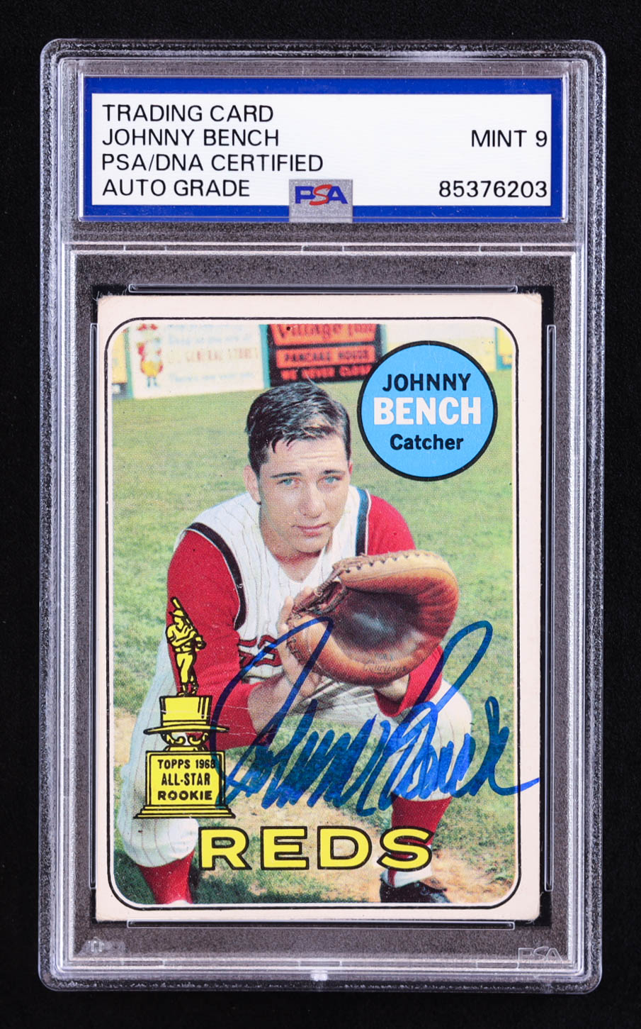 Johnny Bench Signed 1969 Topps #95 (PSA | Auto 9) | Pristine Auction