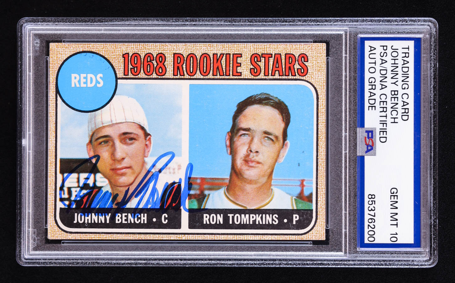 Johnny Bench Signed 1968 Topps #247A Rookie Stars / Johnny Bench RC ...