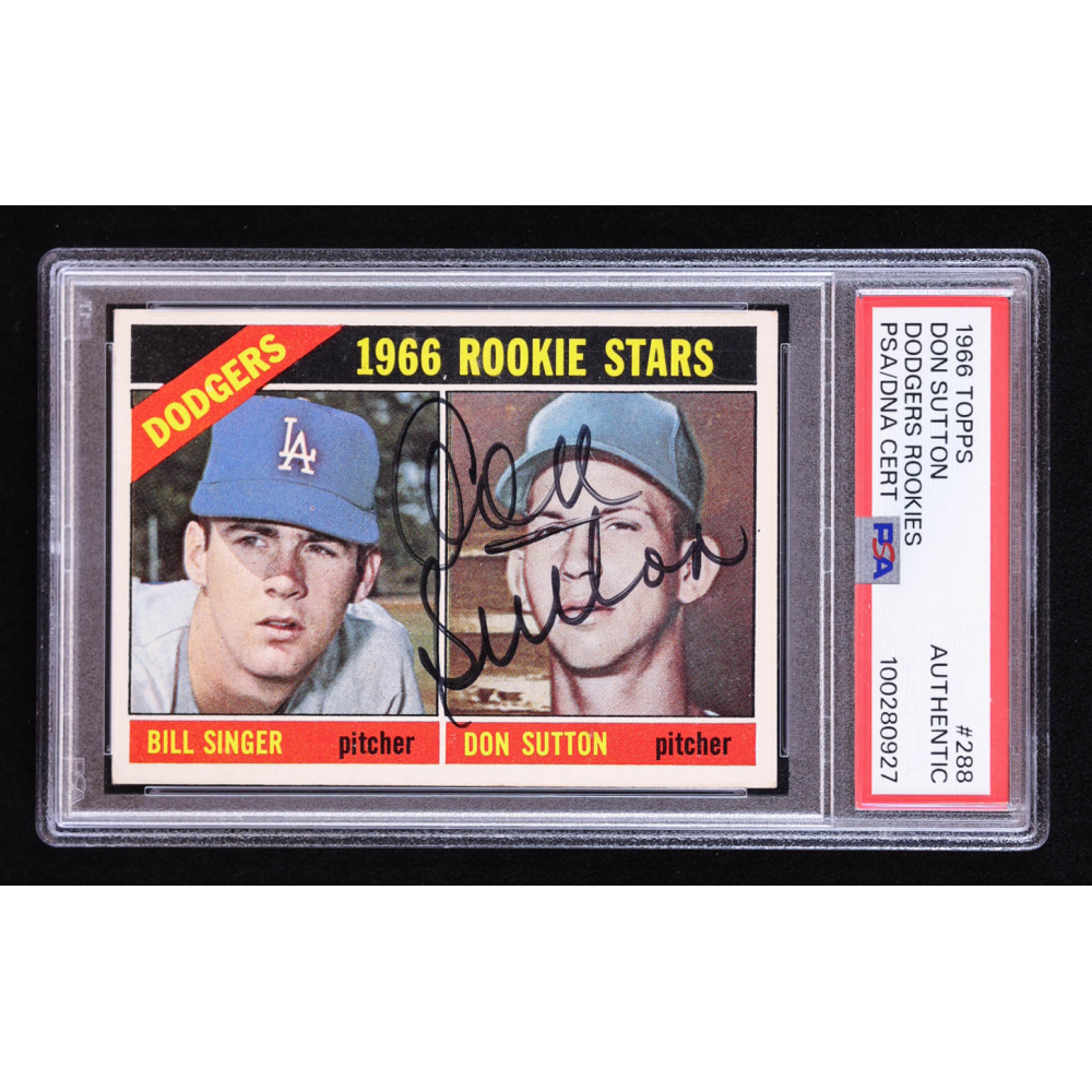 Don Sutton Signed 1966 Topps #288 Rookie Stars / Bill Singer / Don ...