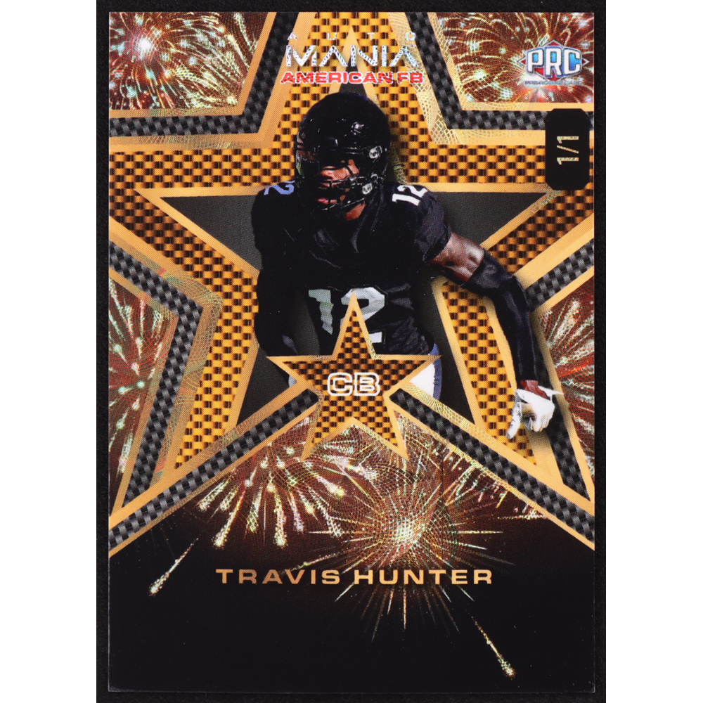 Travis Hunter 2024 Wild Card Auto Mania Star Fireworks Gold Scope # ...