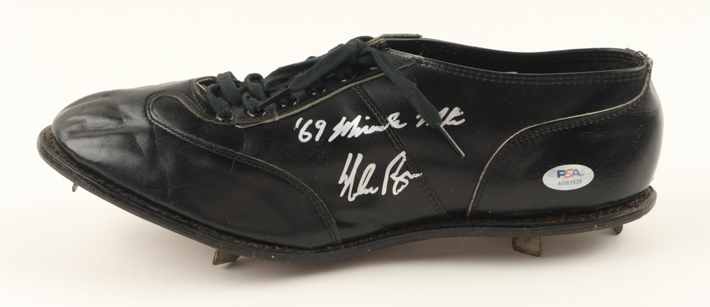 Nolan Ryan Signed Vintage Leather Baseball Cleat Inscribed "69 Miracle ...