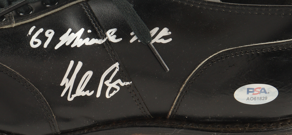 Nolan Ryan Signed Vintage Leather Baseball Cleat Inscribed "69 Miracle ...