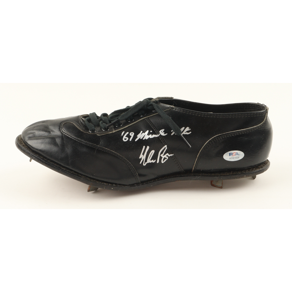 Nolan Ryan Signed Vintage Leather Baseball Cleat Inscribed "69 Miracle ...
