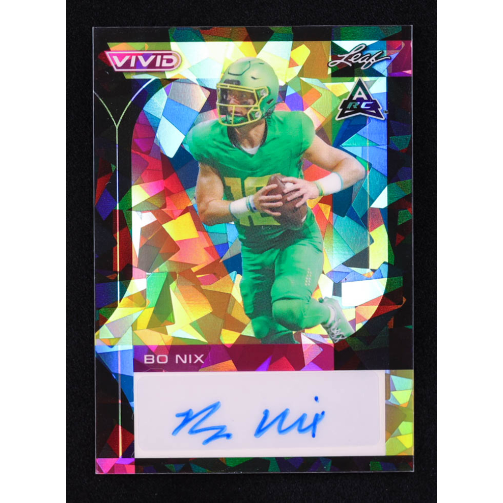 Bo Nix 2023 Leaf Vivid Autographs Crystal Black #BA-BN1 #5/5 RC ...