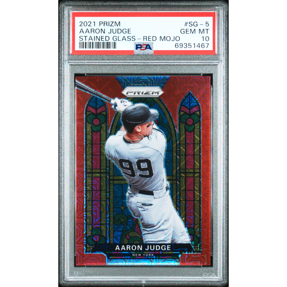 Aaron Judge 2021 Panini Prizm Stained Glass Prizms Red Mojo #5 #72/149 ...