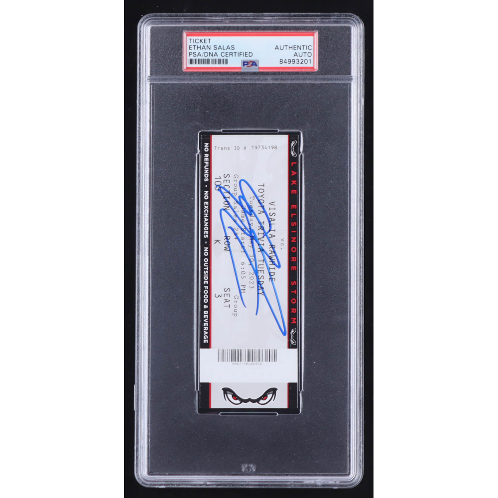 Ethan Salas Signed 2023 Lake Elsinore Storm vs. Visalia Rawhide Game ...