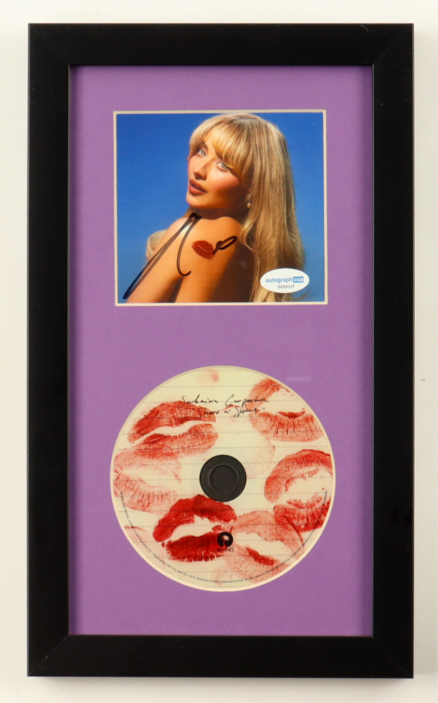 Sabrina Carpenter Signed Custom Framed "Short N' Sweet" CD Album Insert ...