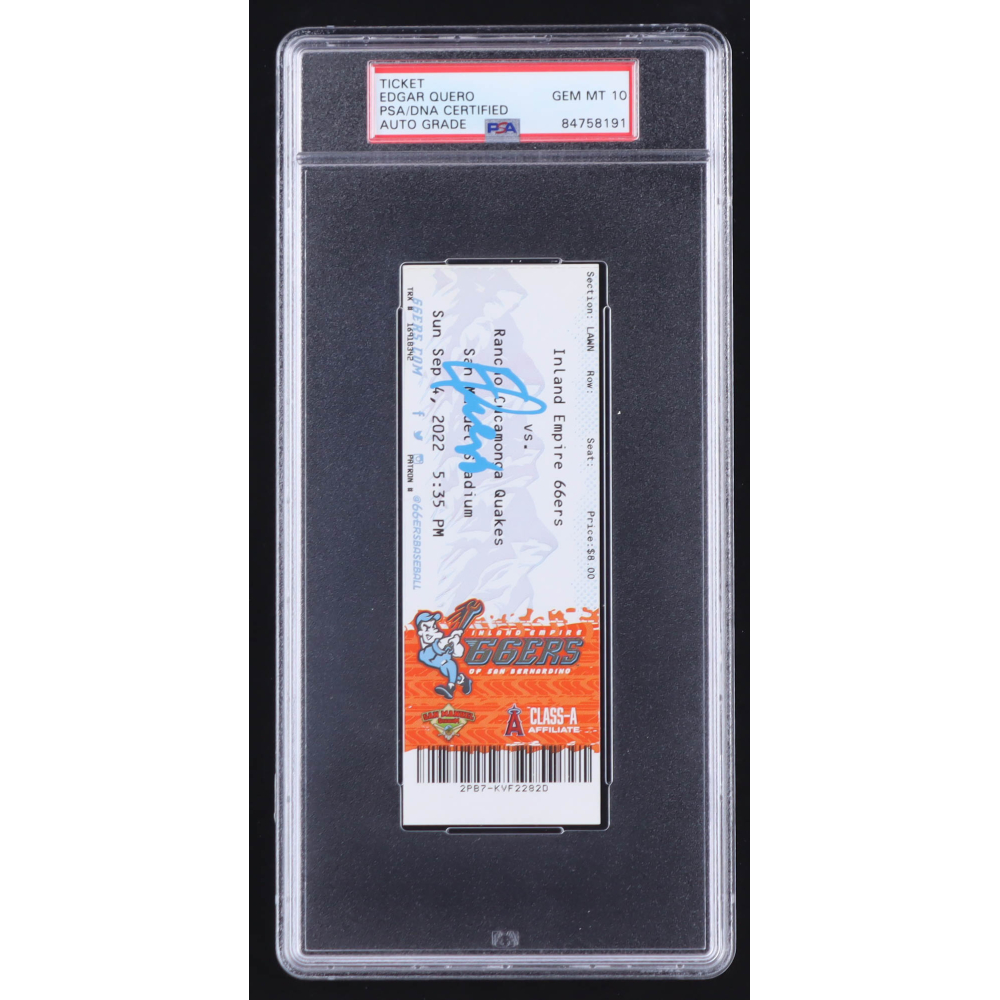 Edgar Quero Signed 2022 Inland Empire 66ers vs. Rancho Cucamonga Quakes ...