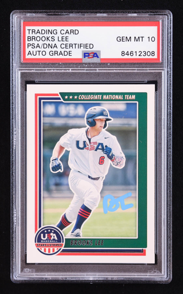 Brooks Lee Signed 2022 USA Baseball Stars and Stripes #12 RC (PSA ...