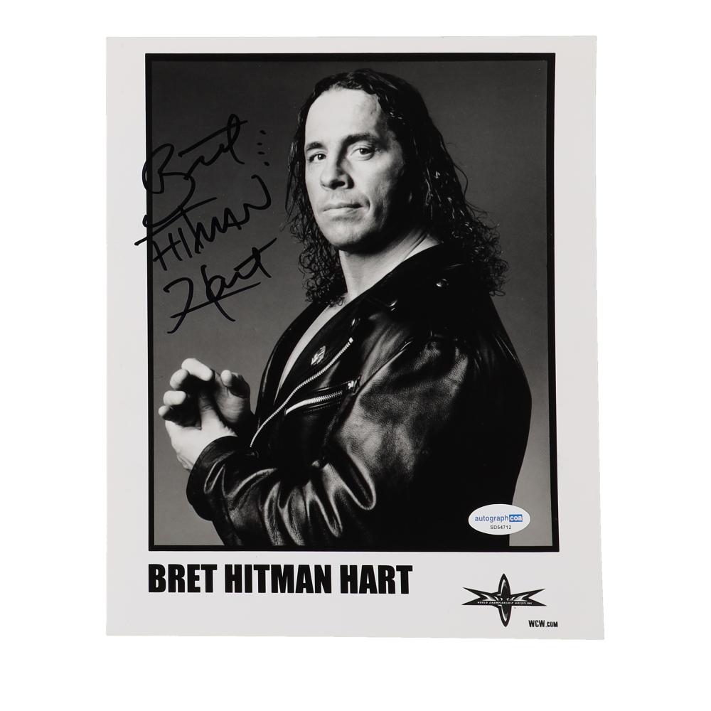 Brett "Hitman" Hart Signed WWE 8x10 Photo (AutographCOA) | Pristine Auction