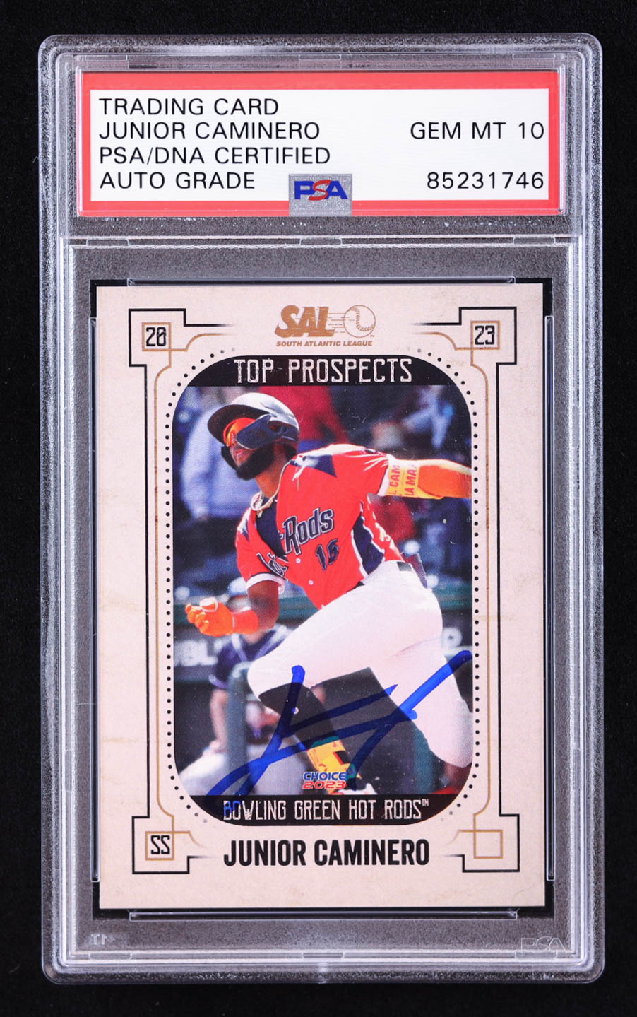 Junior Caminero Signed 2023 Choice MiLB #06 (PSA | Auto 10) | Pristine ...